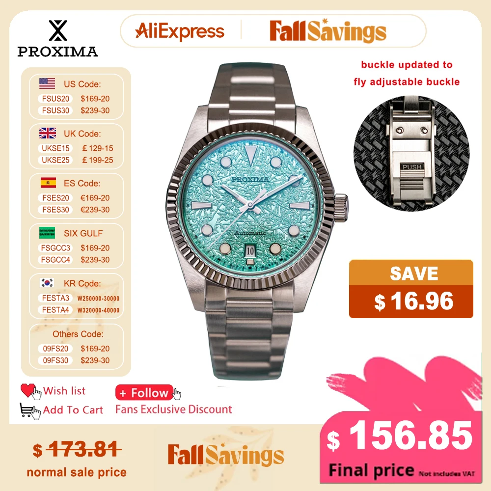 Proxima-PX1700-2BN-Men-Watch-39mm-Fashion-Ice-Flower-Texture-Dial ...