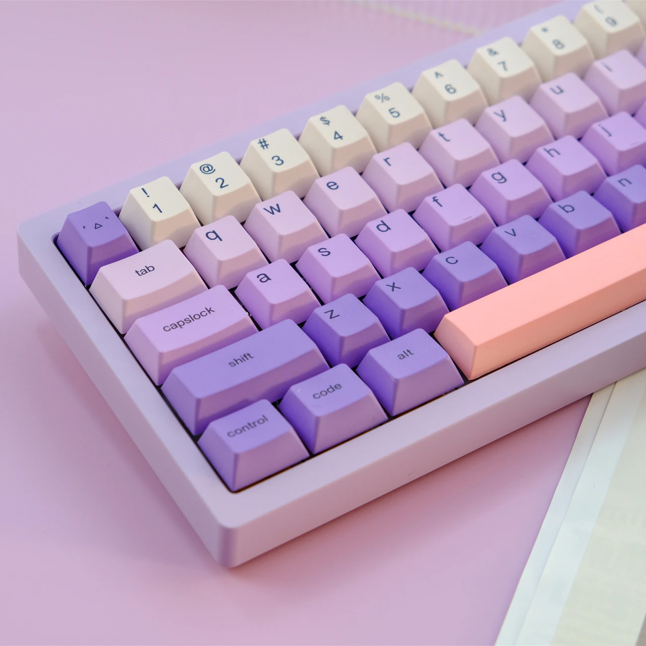 129 Keys Lavender Purple gradient cute Keycaps PBT Dye Sublimation ...