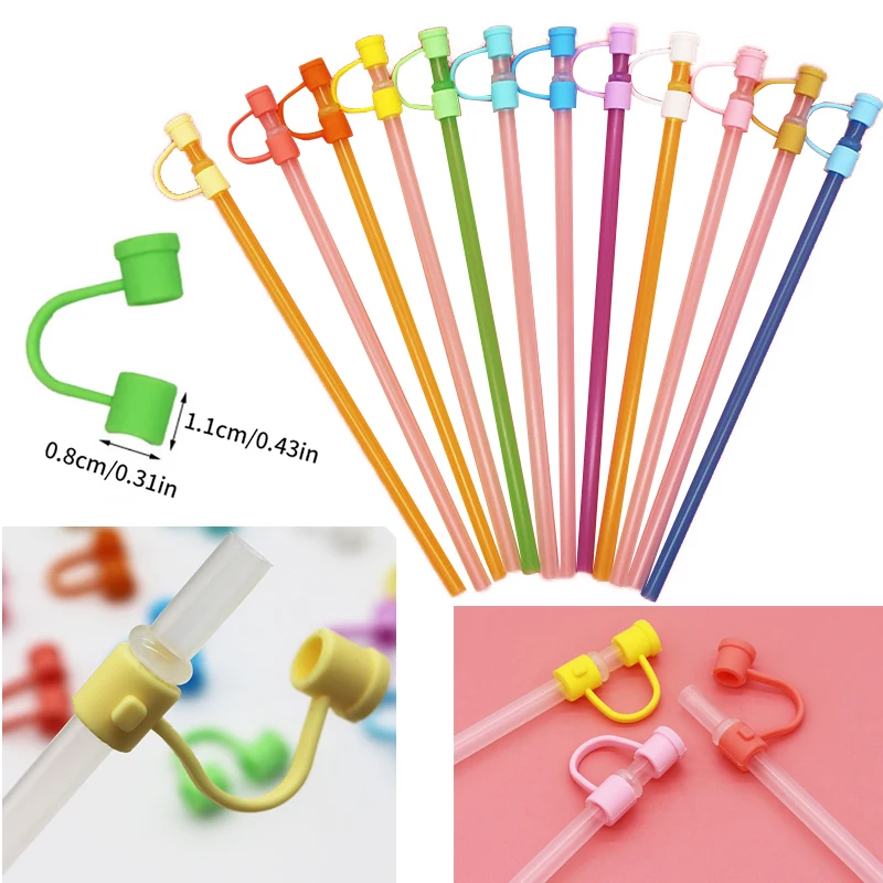 10-4pcs-Straw-Cover-Drinking-Straw-Caps-Silicone-Straw-Tip-Protectors ...