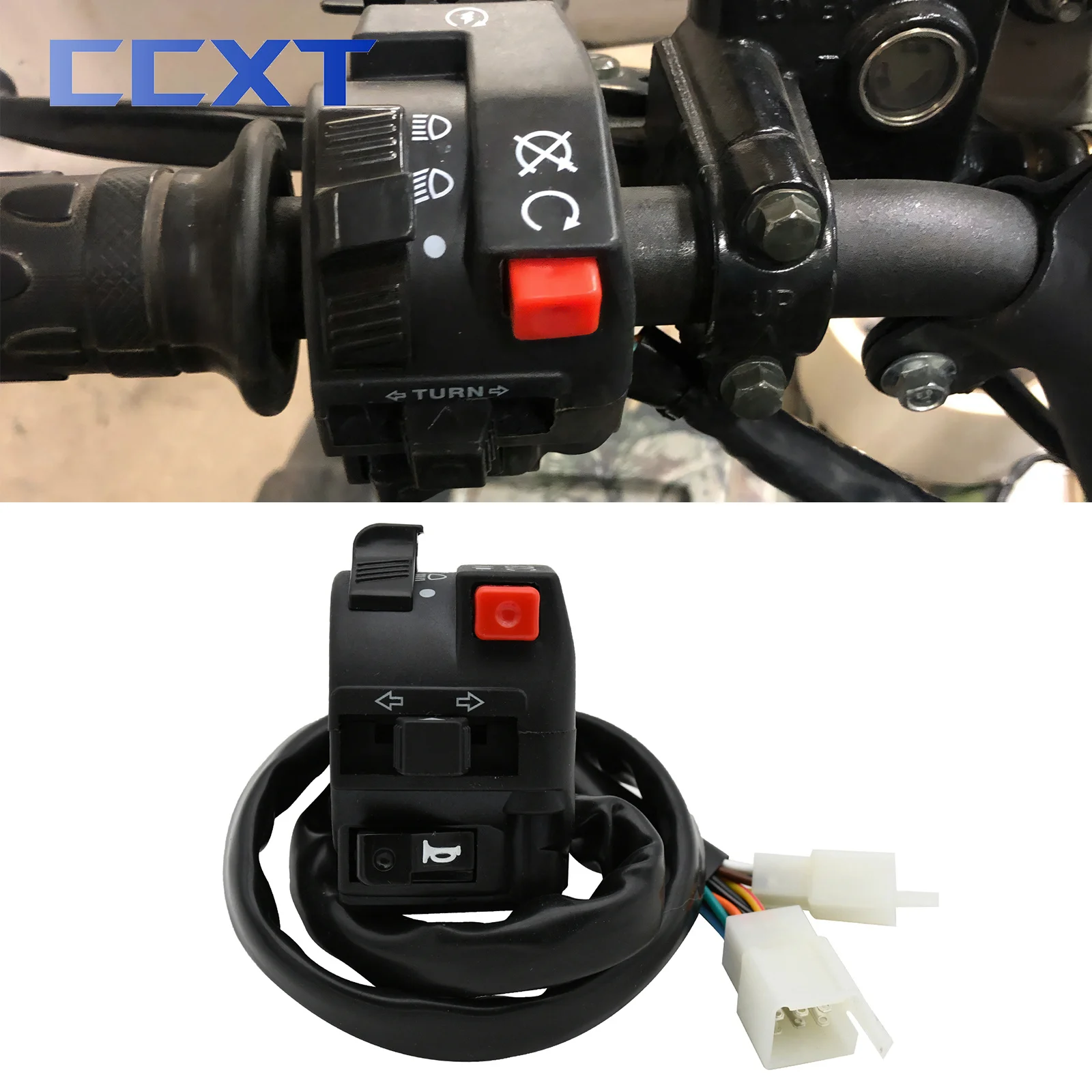 Motorcycle-Electric-Start-Switch-Horn-Turn-Signals-Indicator-Switch-Far ...