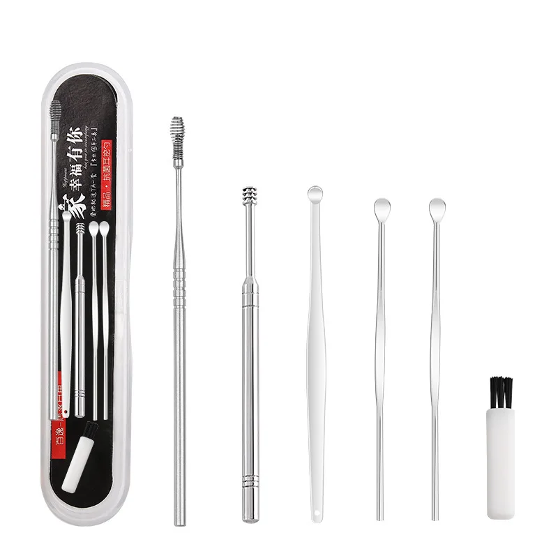 6Pcs-set-Ear-Wax-Pickers-Stainless-Steel-Earpick-Wax-Remover-Ear-Pick ...