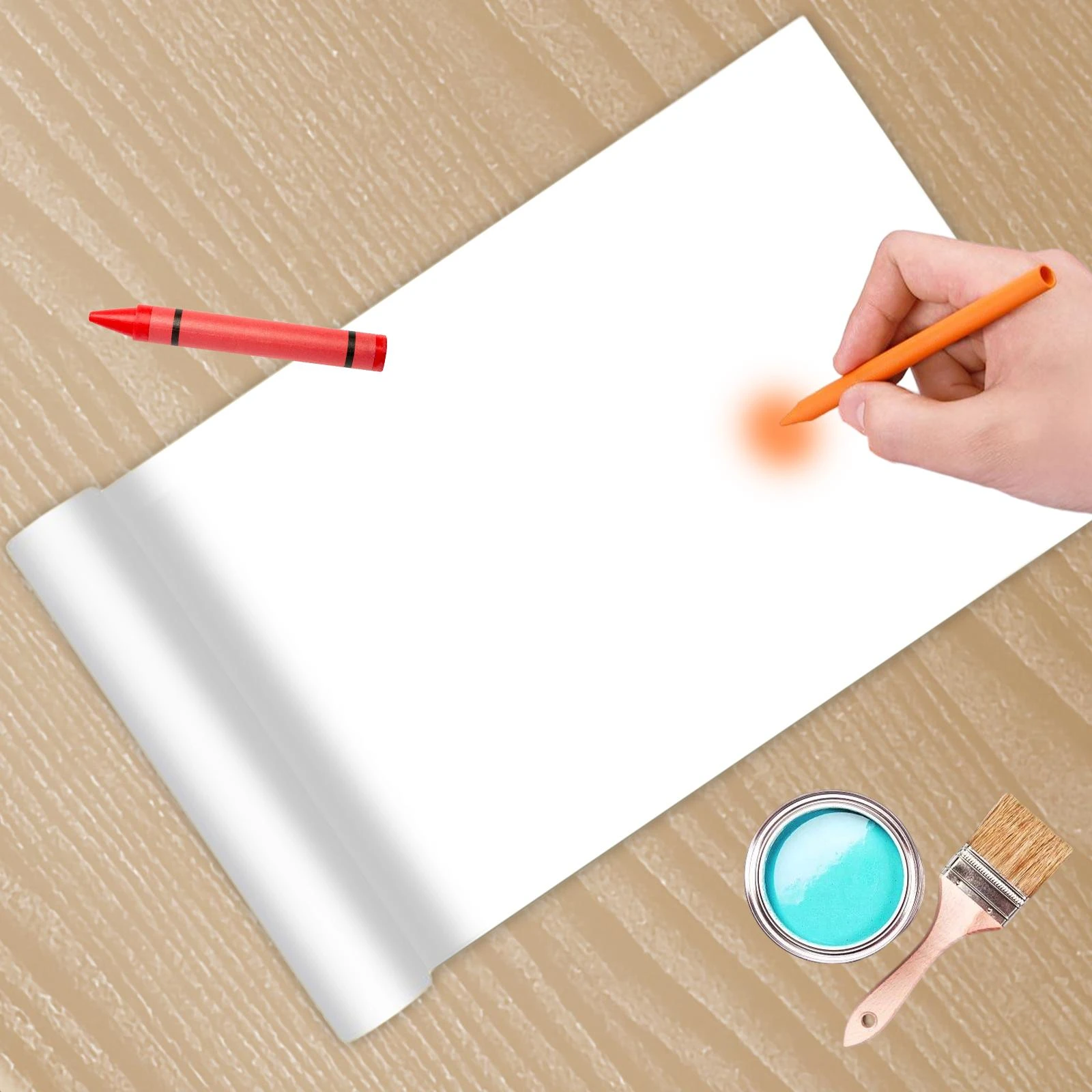 White Drawing Paper Art Paper Roll (40cm x 10M) for Kids Crafts ...