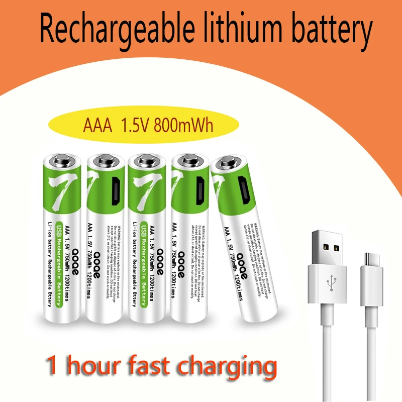 Rechargeable-Battery-AAA-1-5V-Large-Capacity-800mAh-Battery-AAA-USB ...