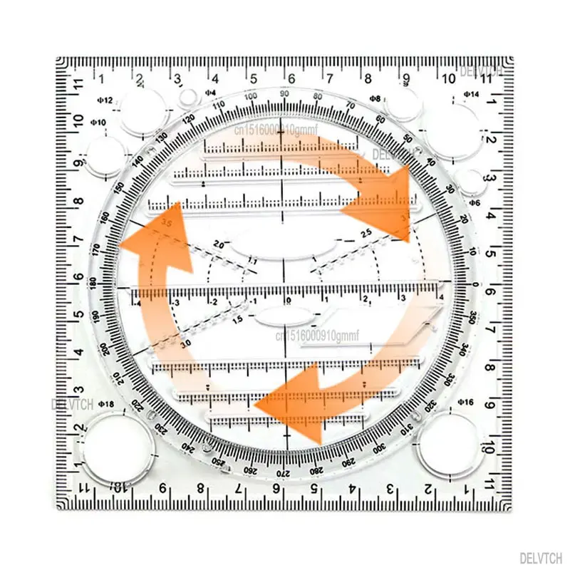 Multifunction-Rotatable-Drawing-Template-Art-Design-Construction ...