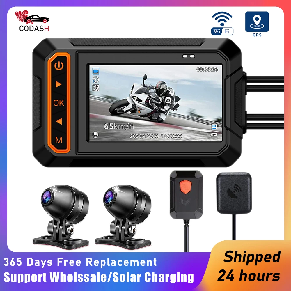 Codash Dash Camera Motorcycle Recorder Front/rear Cameras 1080p Hd ...