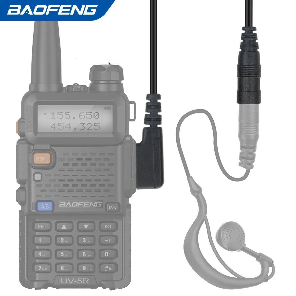 BAOFENG-Earpiece-Adapter-2-Pin-to-3-5mm-Walkie-Talkies-Headset-Adapter ...
