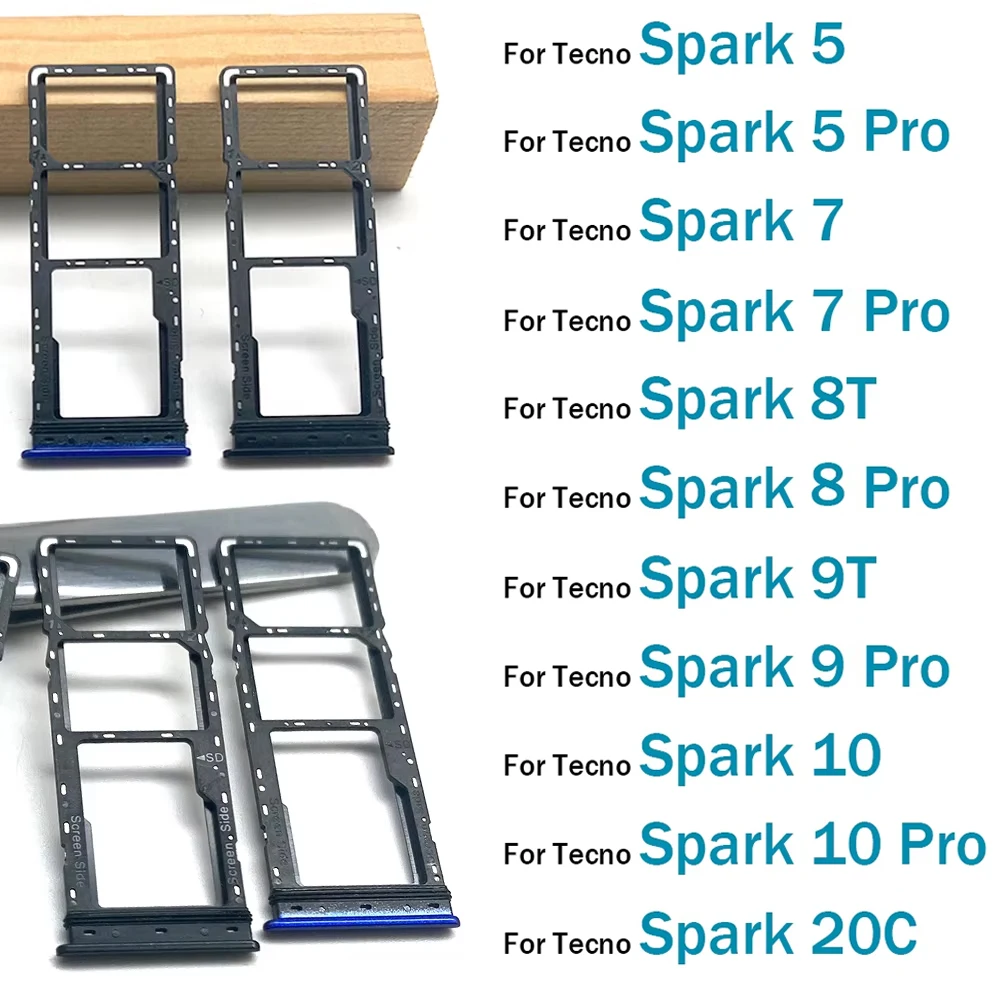 SIM Card Tray Slot Holder For Tecno Spark 4 5 7 8 9 8T 9T 10 20C Pro ...
