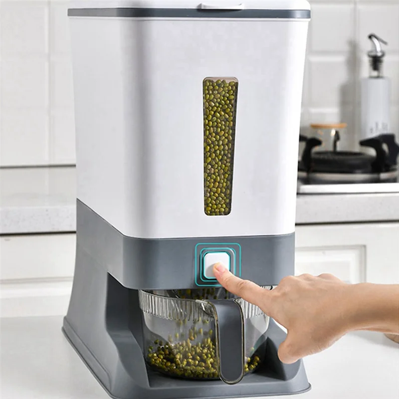Press-Type-Rice-Dispenser-Sealed-Grain-Container-Storage-Household ...