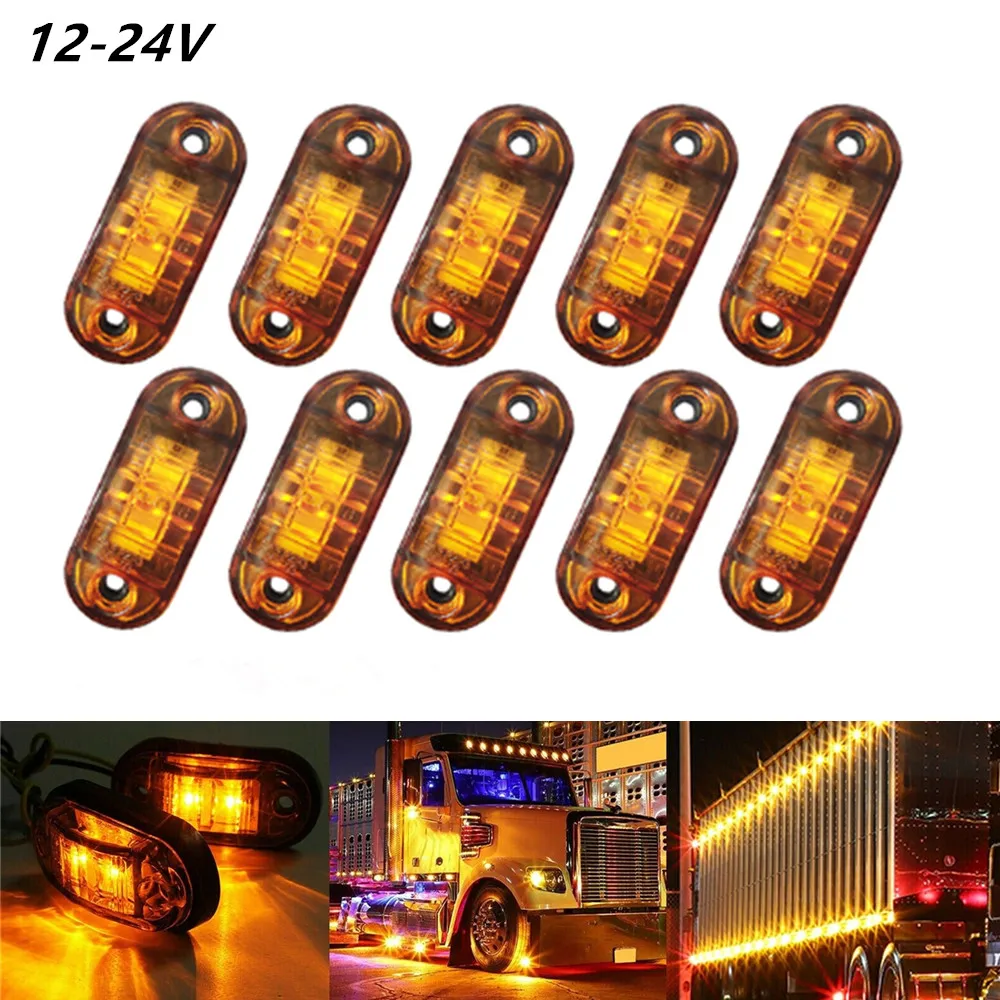 10PCS-Amber-Car-Marker-Lights-Side-Clearance-Lamp-12-24V-Ultra ...