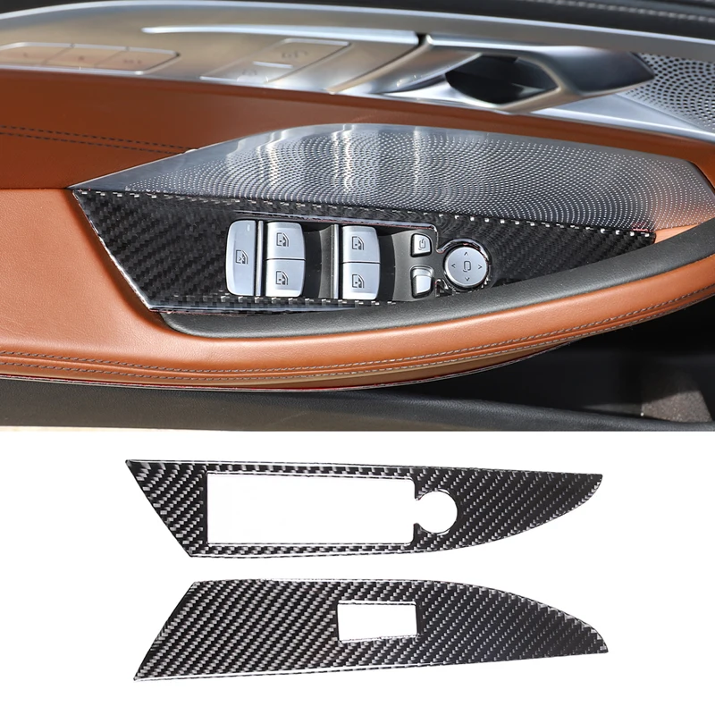 Soft-Carbon-Fiber-Car-Glass-Lift-Switch-Panel-Frame-Cover-for-BMW-8 ...