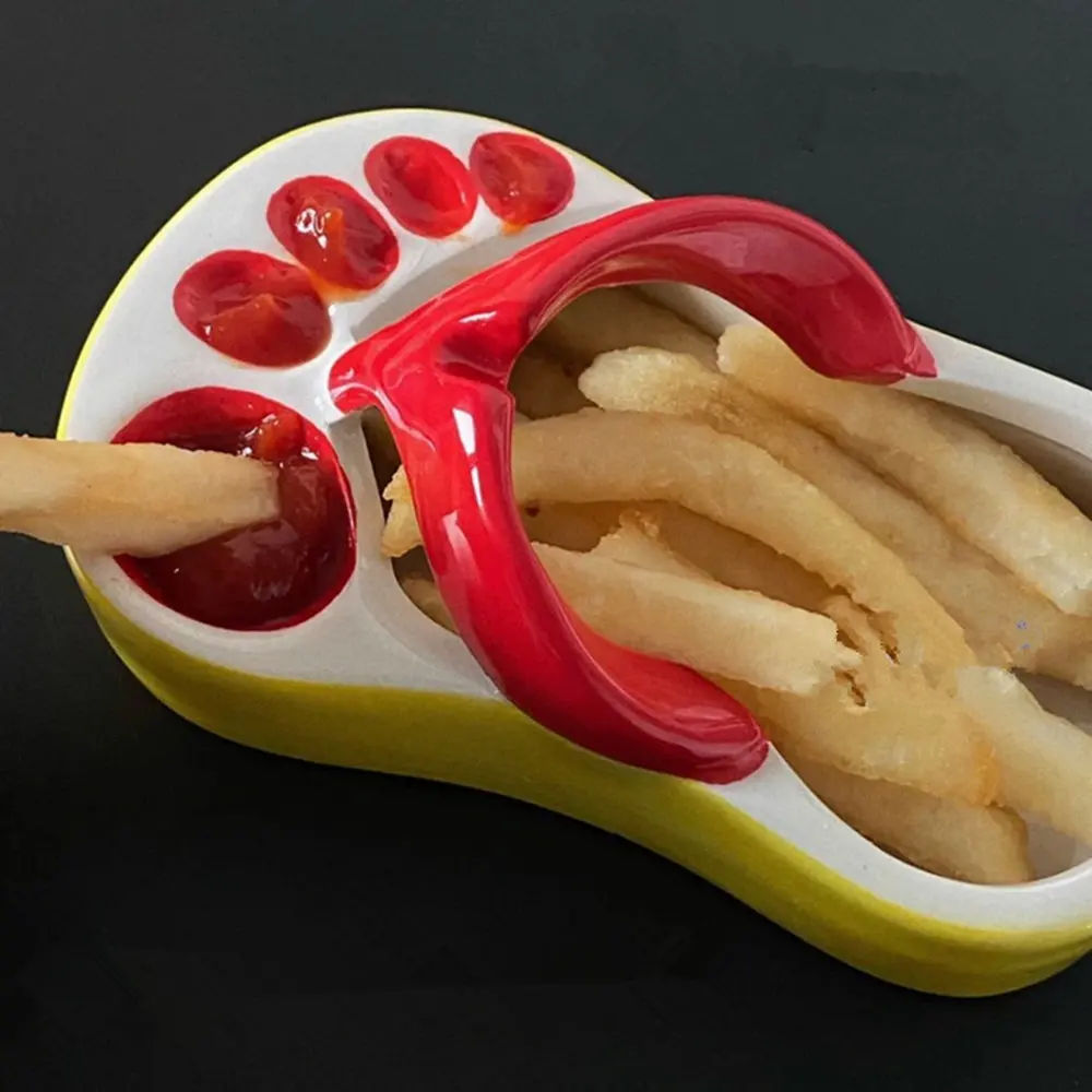Novel-French-Fries-Plate-Creative-Funny-Slipper-Shaped-Ceramic-Food ...