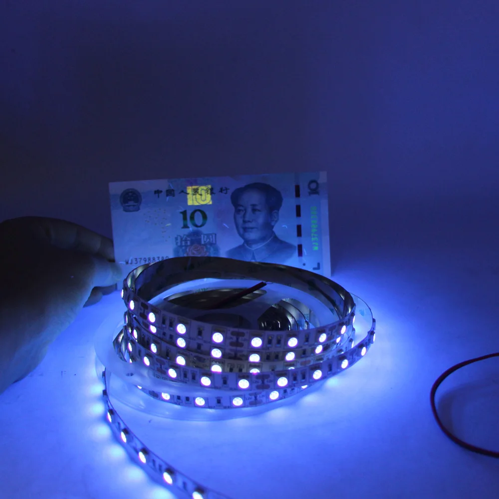 Ultraviolet 365nm 380-405nm UV Black Light LED Strip Light SMD5050 12V ...