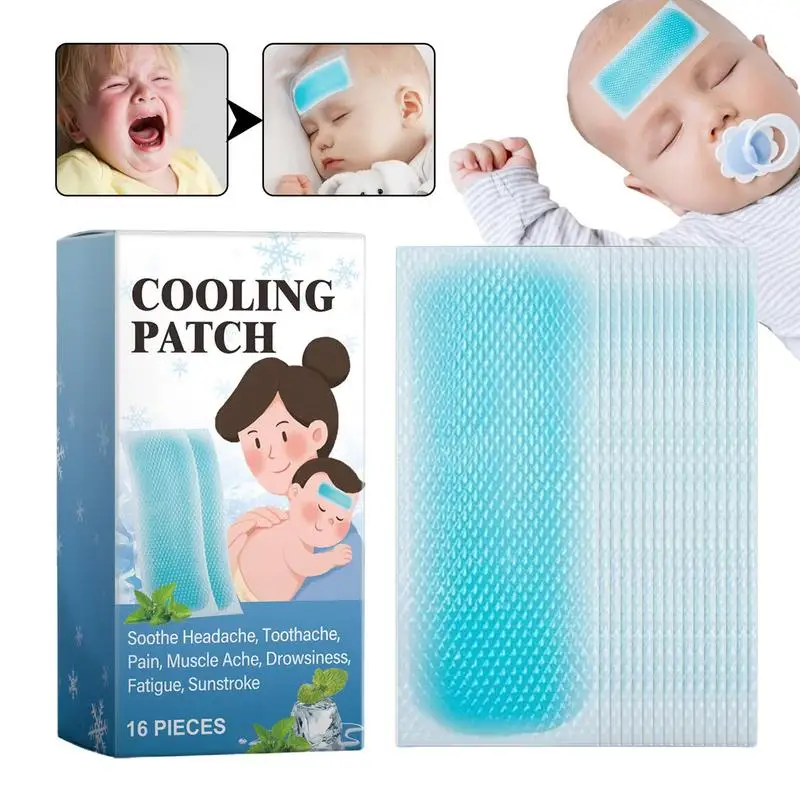 Soft Fever Patch For Kids 16 Sheets Cooling Gel Patches Quick Physical ...