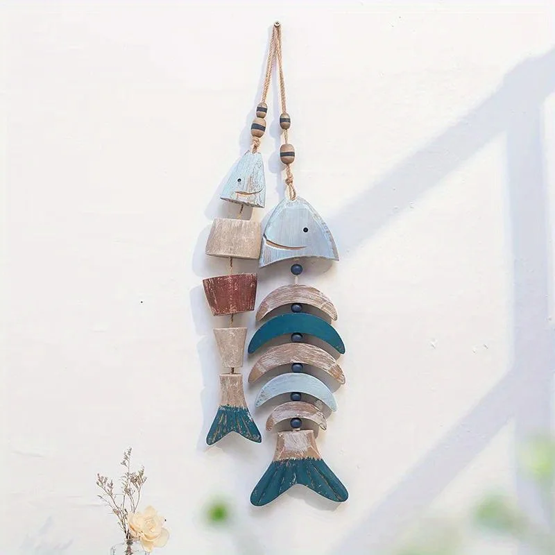 Mediterranean-Fish-Pendant-Vintage-Wooden-Fish-Hanging-Ornament-Wall ...