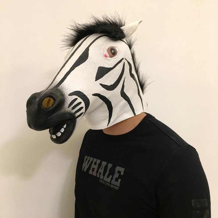 Zebra Head Latex Mask Halloween Realistic Horse Rubber Unleash The