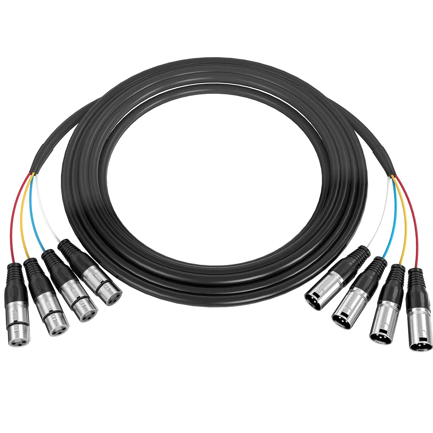 4 Channel XLR Snake, Ancable XLR Male to Female Audio Cable with Color ...