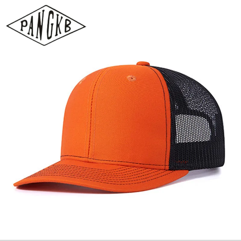 PANGKB Brand Blank Orange Cap summer solid mesh breathable sports ...
