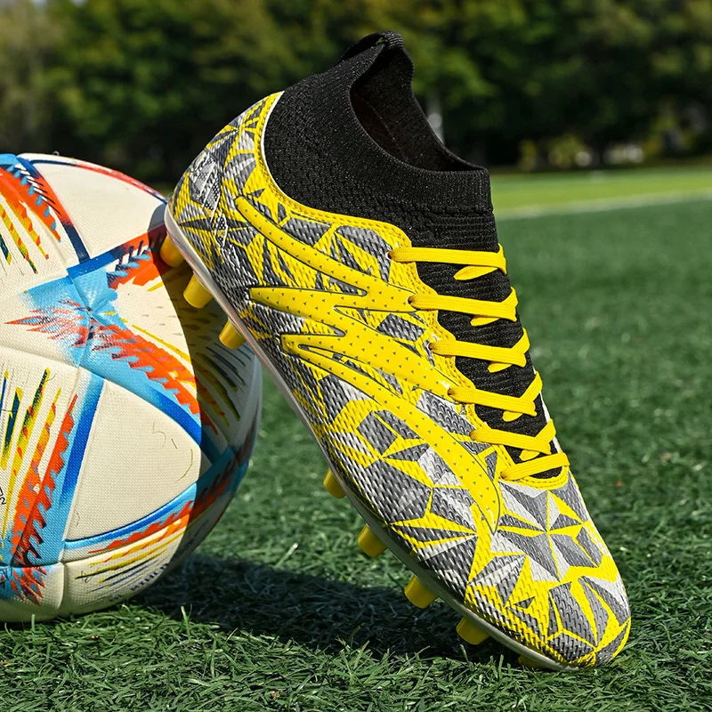 New-Professional-Soccer-Cleats-Long-Spikes-Ankle-Football-Boots-FG-Non ...