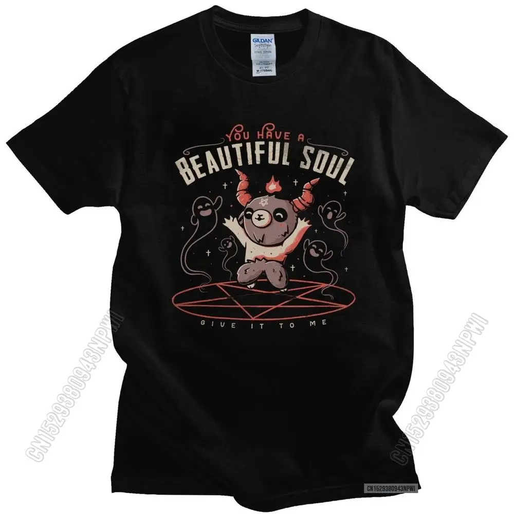Cool-Baphomet-T-Shirt-Men-Soft-Fabric-Leisure-Satan-Demon-Ghost-Occult ...