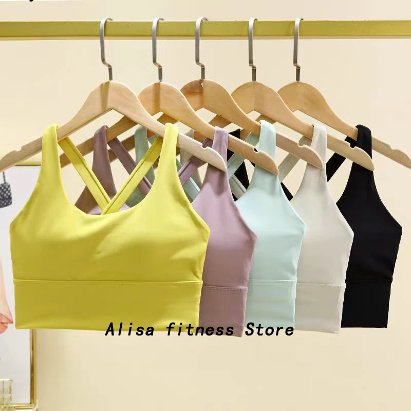 High-Intensity Fixed Pad Sports Bra Shockproof Running Gym Push-Up Yoga ...