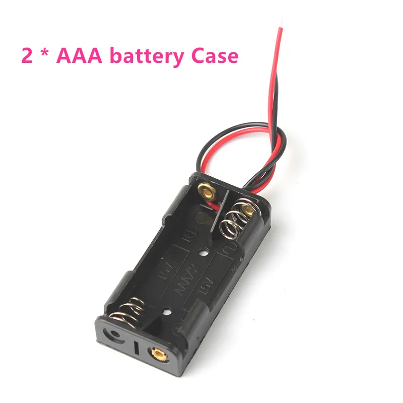 Diy 2aaa 보조베터리 케이스 2x Aaa 배터리 홀더 스토리지 박스 케이스 3v 2 슬롯 Aaa 배터리 컨테이너 와이어