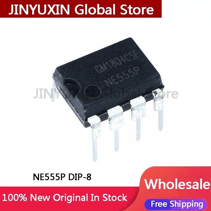 10-100pcs NE555 NE555P DIP-8 single high-precision 555 timer chip In ...