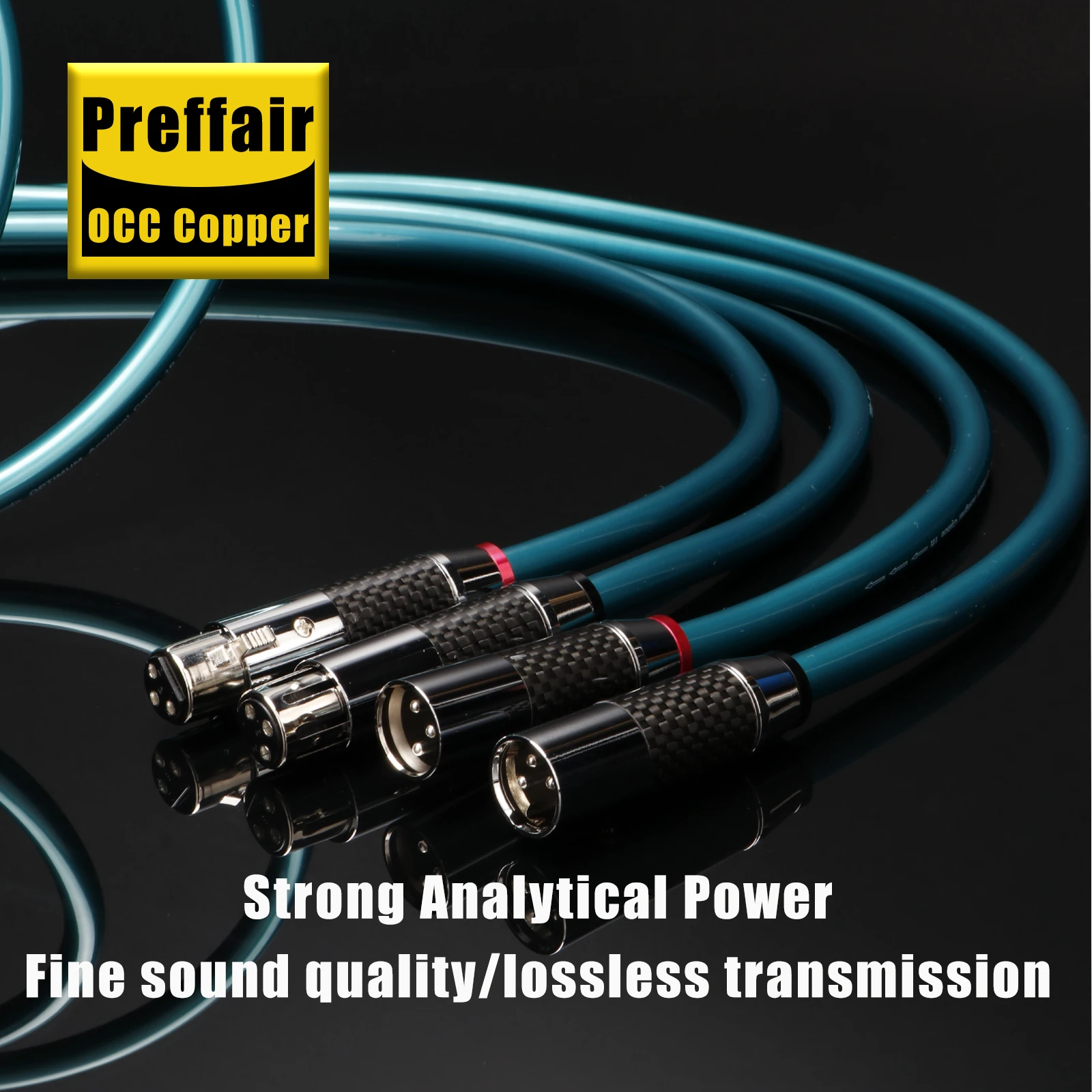 ペア Preffair X416 XLR/RCA ケーブル 8N OCC 銀メッキ 2XLR オス - 2XLR メス バランス アダプター ...