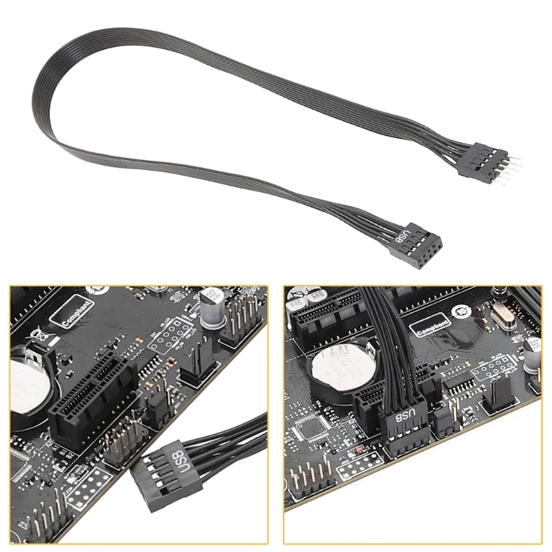 20cm-30cm-50cm-USB-2-0-Motherboard-Extension-Cable-9Pin-Male-to-Female ...