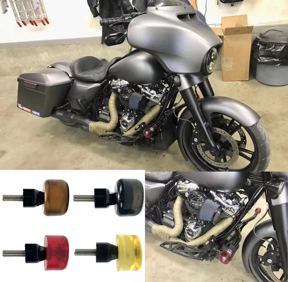 Motorcycle-black-protection-bar-one-word-bumper-Decorative-wheel-for ...
