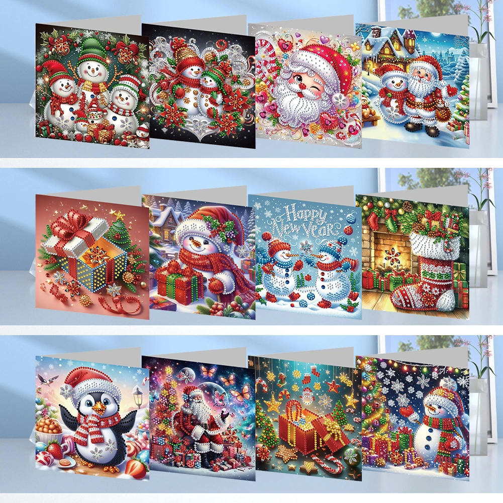 Merry Christmas/Happy Birthday Diamond Painting Greeting Card 5D ...