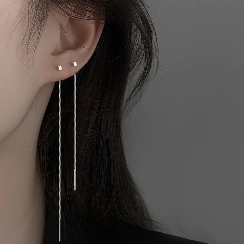 2023-New-Simple-Design-Silver-Color-Lines-Earrings-for-Women-s-Ear ...