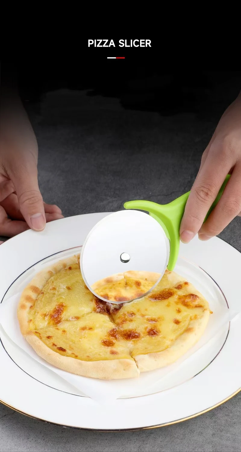 Couteau à pizza portable en acier inoxydable, couteau à pizza à roue ...