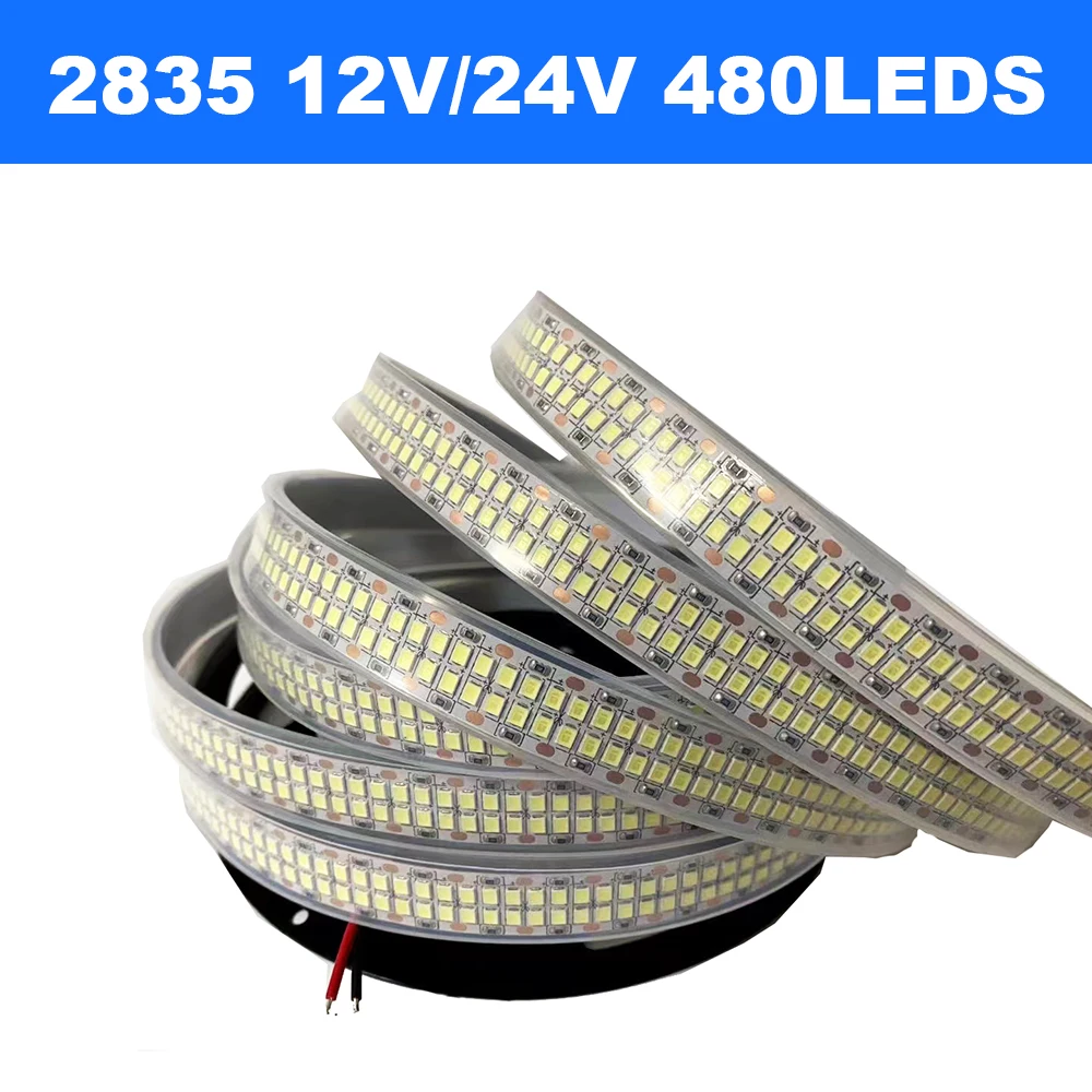 12V-24V-Led-Strip-lights-SMD2835-480Leds-m-Double-Row-Flexible-Led-Tape ...