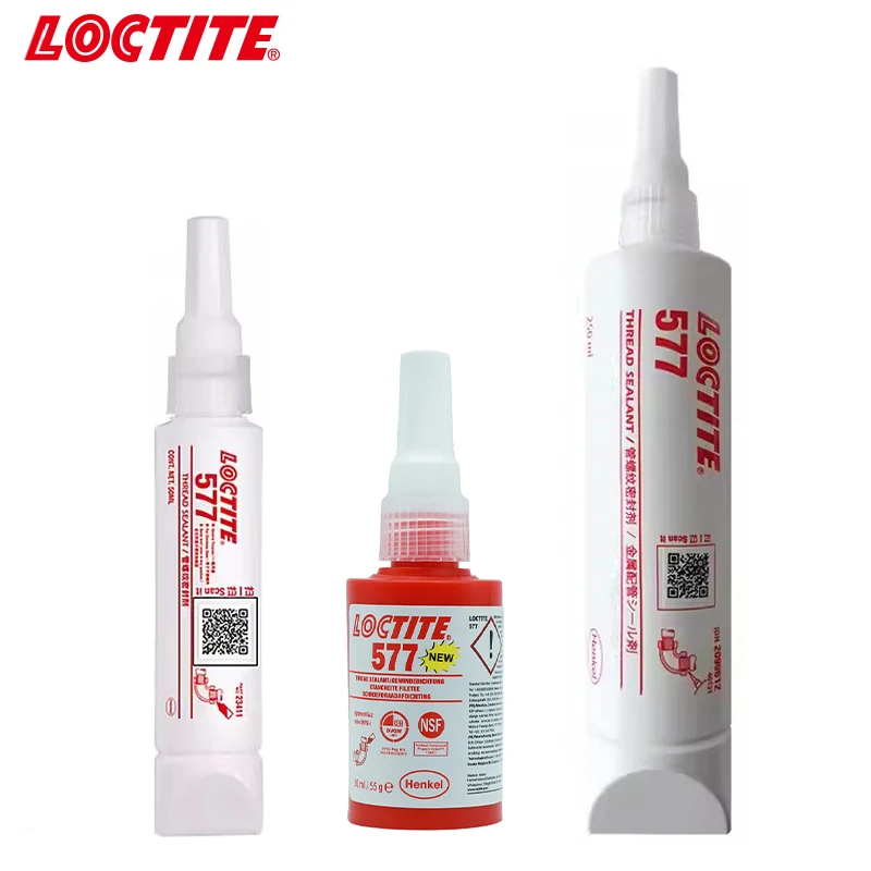 록타이트 577 접착제 밸브 씰링 테이프, 금속 호스 원료 파이프 실란트 접착제, 고온 방수, 50ml, 250ml