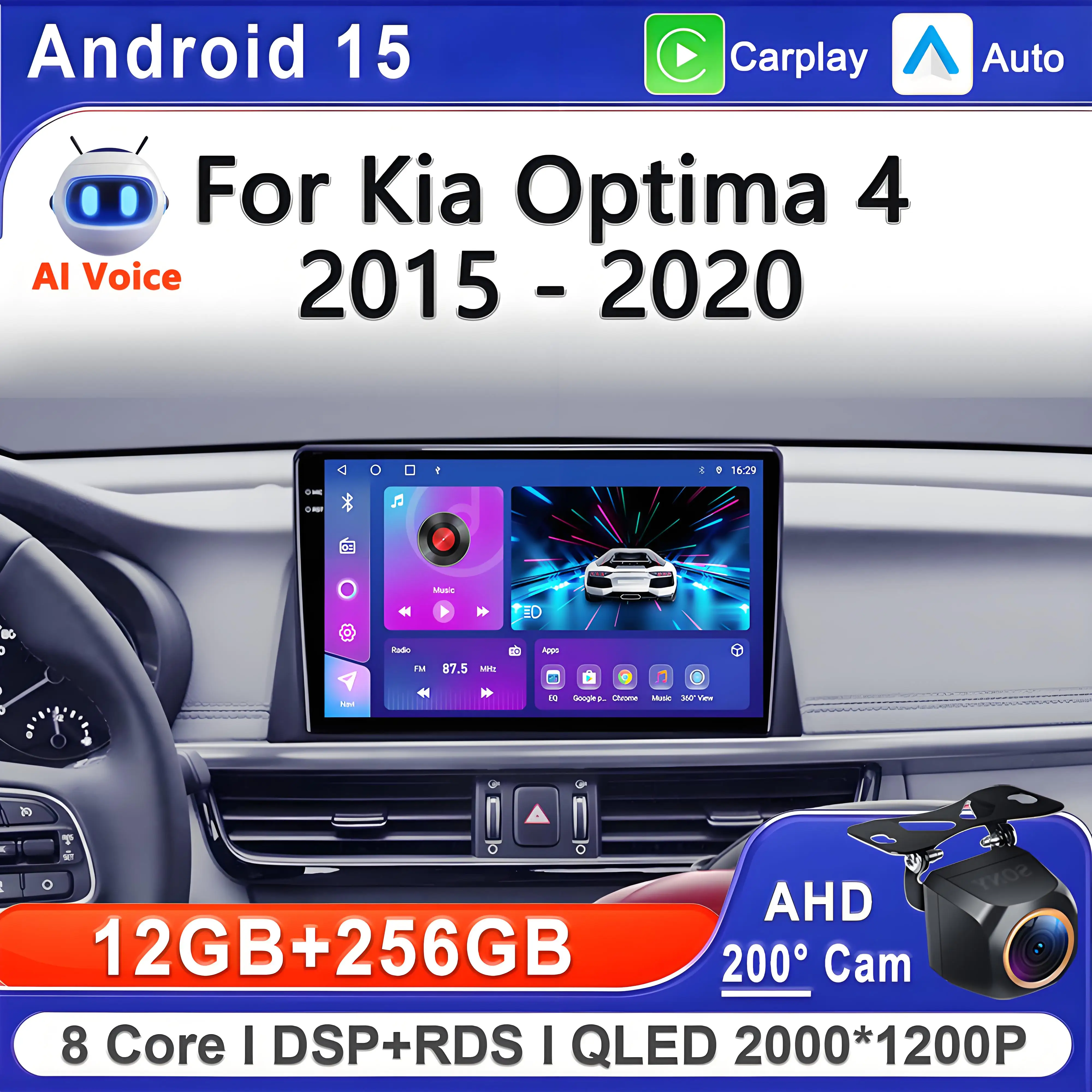 Android 15 2K Incell Screen Multimedia For Kia K5 Optima 4 JF 2015 ...