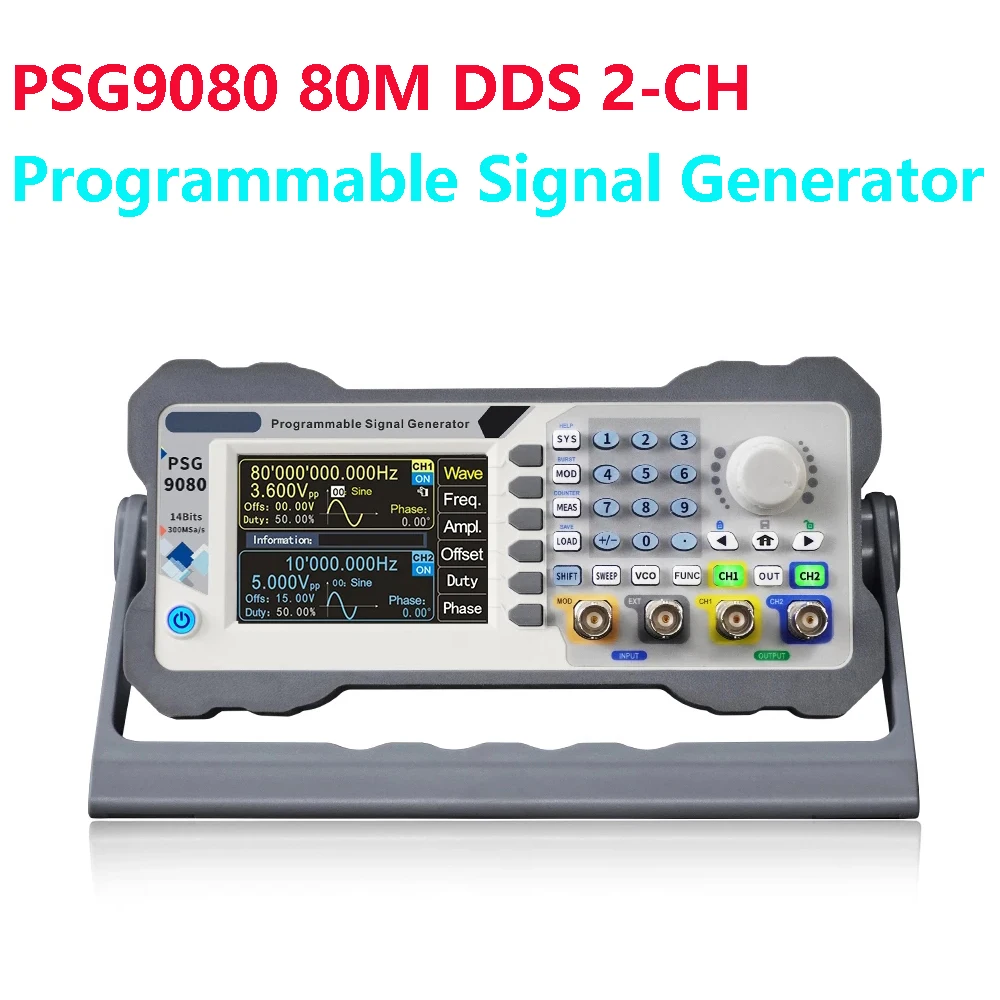 PSG9080 80M DDS Digital Dual Channel Programmable Function Signal Generator Frequency Meter ...