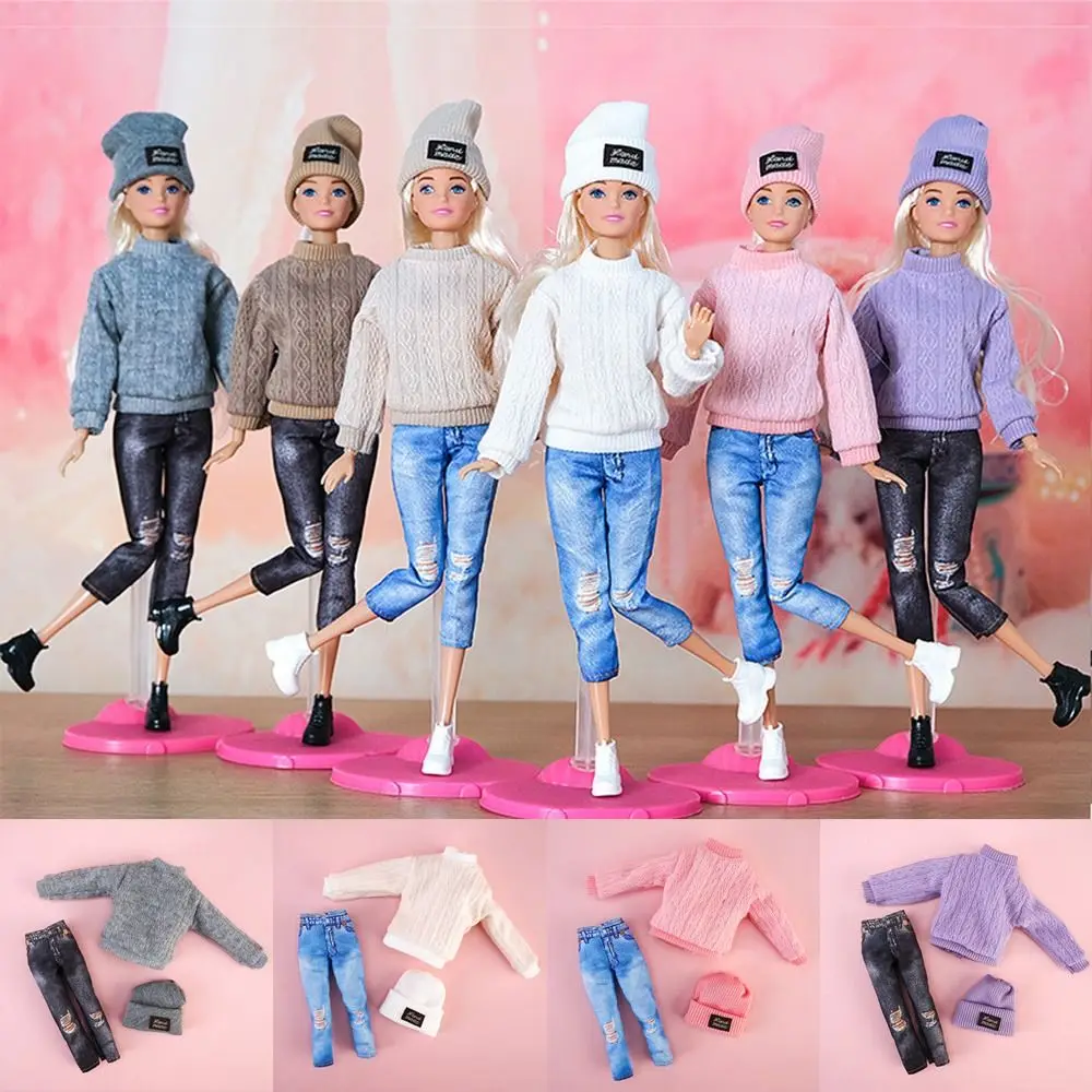 1 Set 1/6 Doll Casual Wear Winter Sweaters Pants Hats Handmade Girl ...