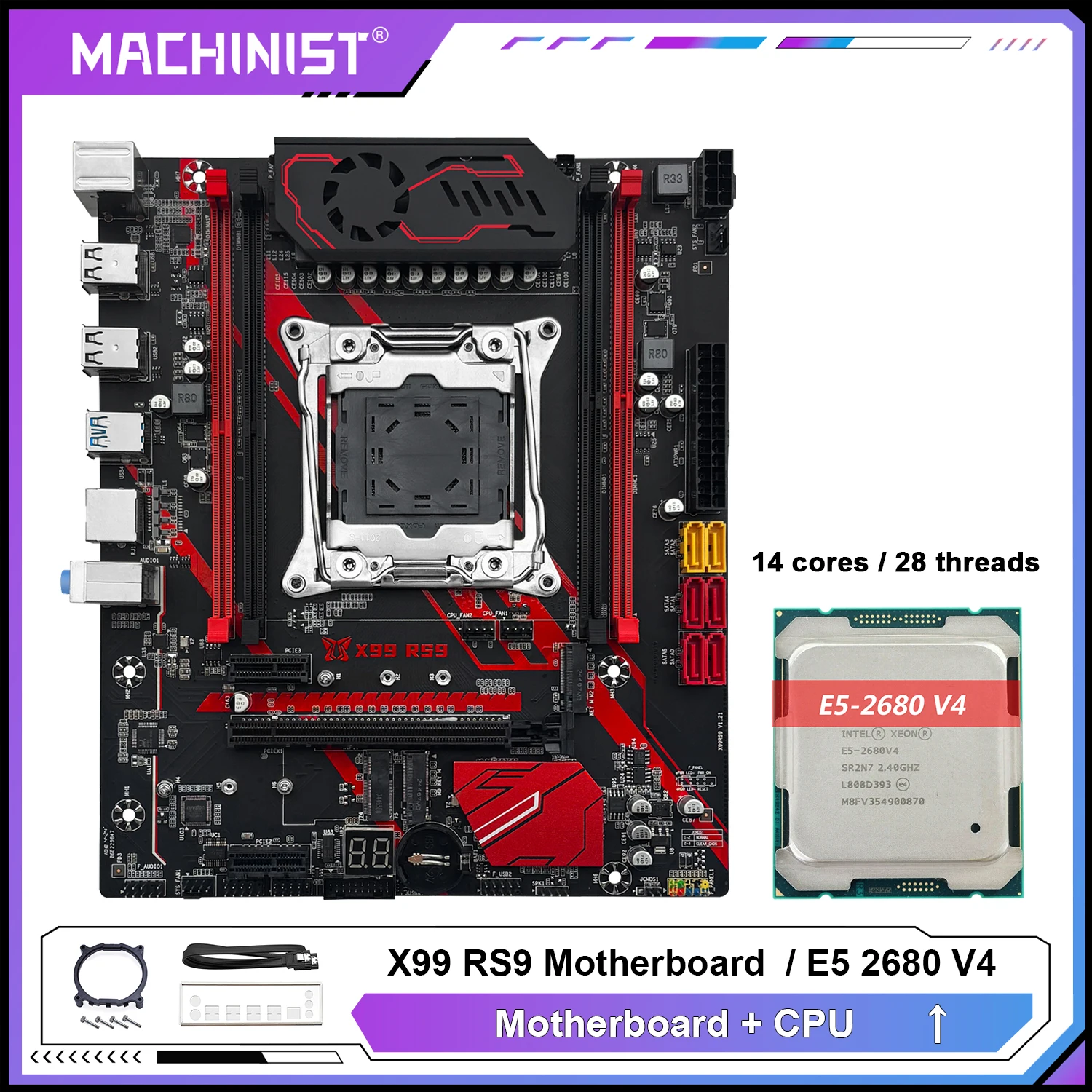 MACHINIST X99 RS9 Motherboard, optional Xeon E5 2680 V4 CPU LGA 2011-3 ...