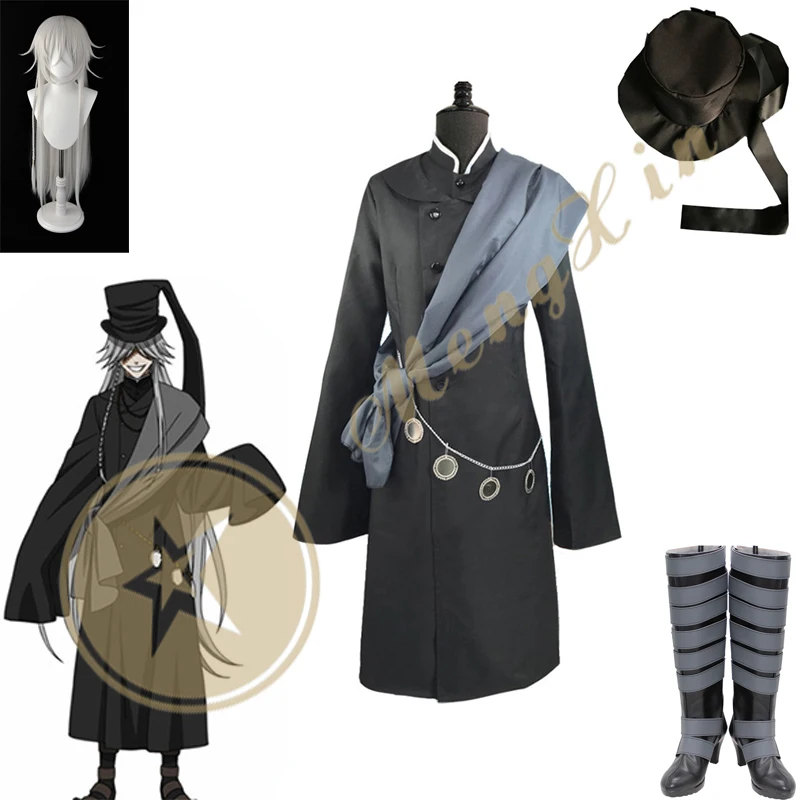 Black Butler Kuroshitsuji Undertaker Cosplay Costume Halloween Custom ...