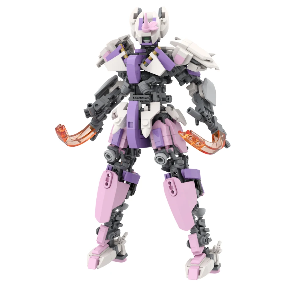 MOC-Female-Robot-Pink-Mobile-Suit-Girl-Mech-Building-Block-Set-High ...