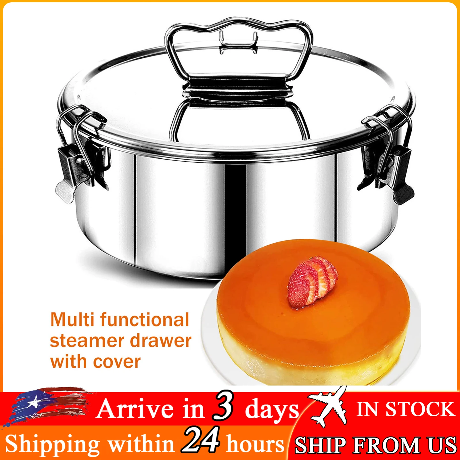 Stainless-Steel-Flant-Pan-Mould-1-5QT-Cake-Biscuit-Pudding-Baking-Pan ...