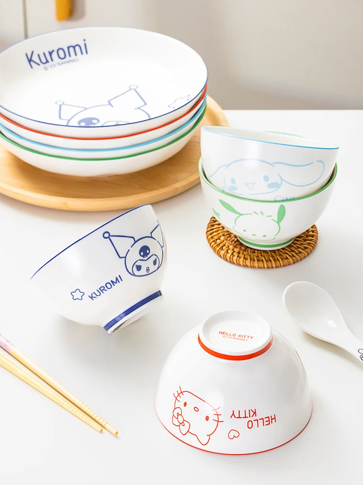 MINISO-Sanrio-Tableware-Cinnamoroll-Kuromi-Melody-Pochacco-Bowl-Plate ...