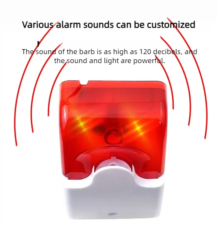 Sound-and-Light-Alarm-12v-DC-103-Fire-Alarm-Horn-Anti-theft-Flashing ...