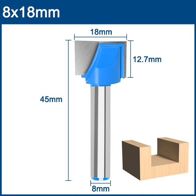 1pc 8mm Shank 18/20/22/25/30/32mm Bottom Cleaning Router Bit Carbide ...