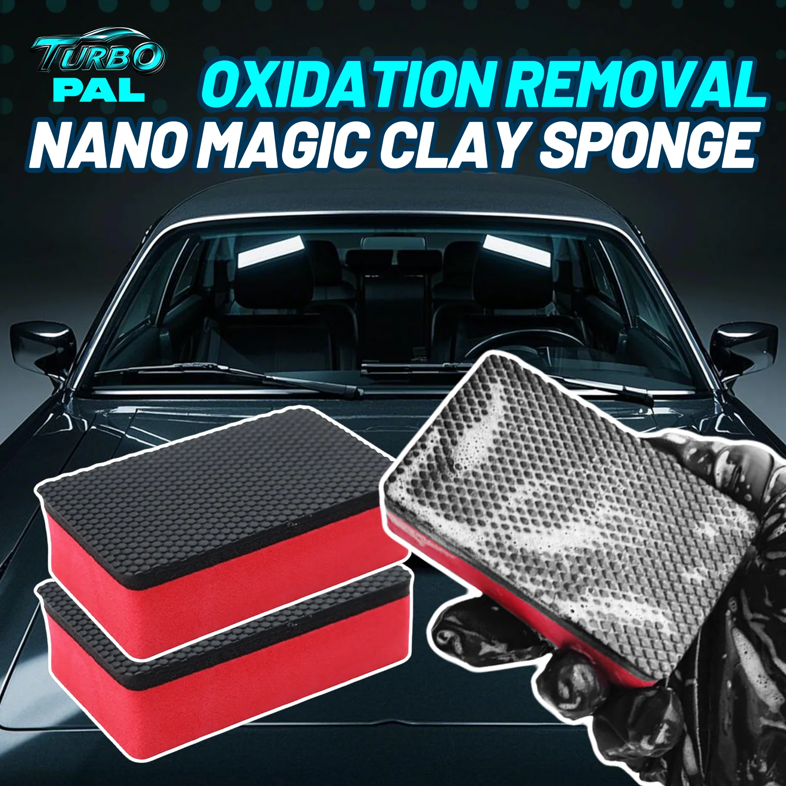 TURBOPAL 2-Pack Nano Magic Clay Sponges, Scratch-Free Oxidation Removal ...