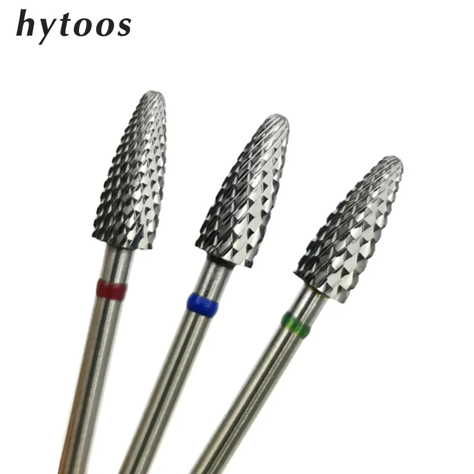 HYTOOS 5mm Flame Bit 3/32 Carbide Nail Drill Bits Manicure Burr Remove ...