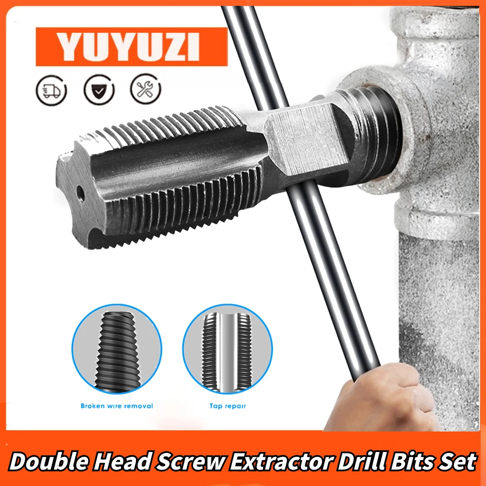 Double-Head-Screw-Extractor-Drill-Bits-Set-Damaged-Water-Pipe-Broken ...