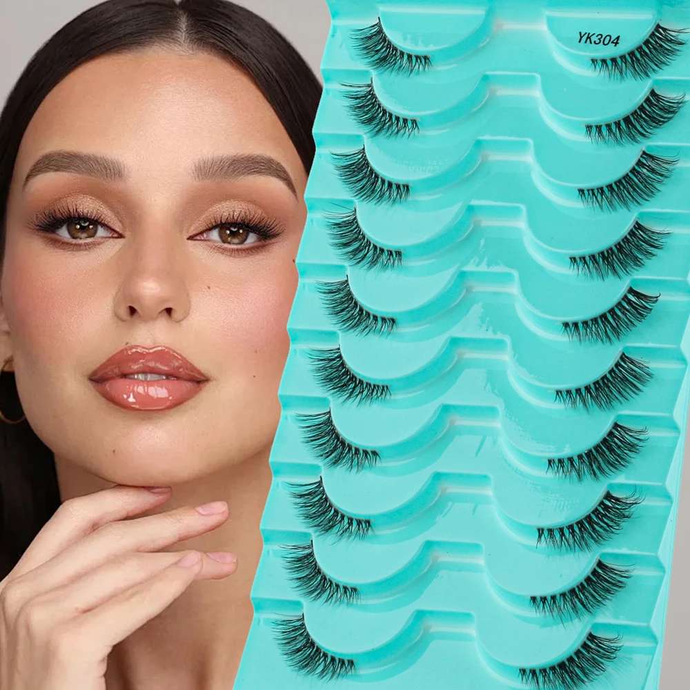 YSDO-3-10-Pairs-Cat-Eye-Lash-Wispy-Half-Lashes-Natural-False-Eyelashes ...