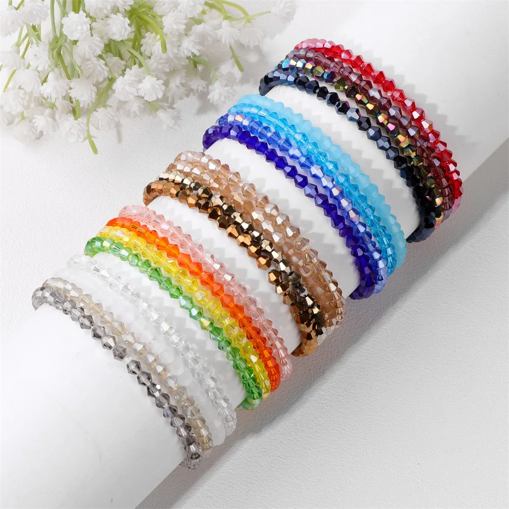 Crystal Bracelet Shiny 4Pcs/Set Faceted Czech Austria Crystal Beads ...