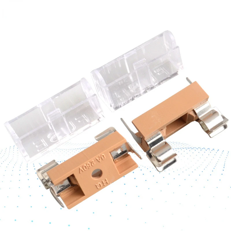 10pcs-Panel-Mount-PCB-Fuse-Holder-Case-w-Cover-For-Glass-Fuse-5x20mm ...